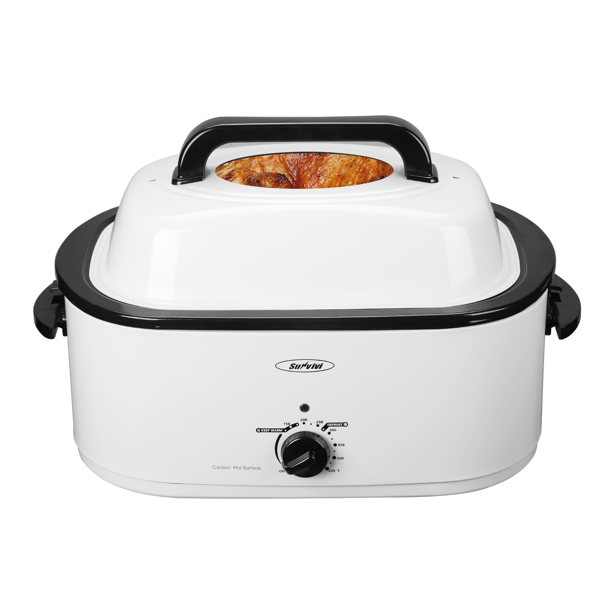 RoyalCraft 24 Quart Electric Roaster Oven with Visible & Self-Basting ...