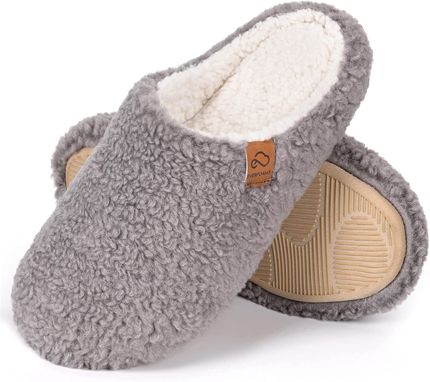 EverFoams Womens Slip On Home Slippers Soft Memory Foam House Slippers ...