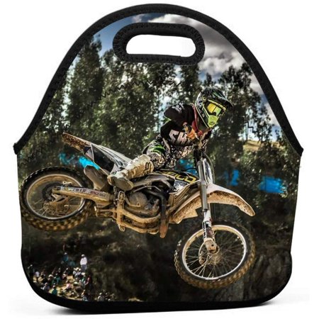 Motocross Sport Motorcycle Vehicle Neoprene Lunch Bag Insulated Lunch ...