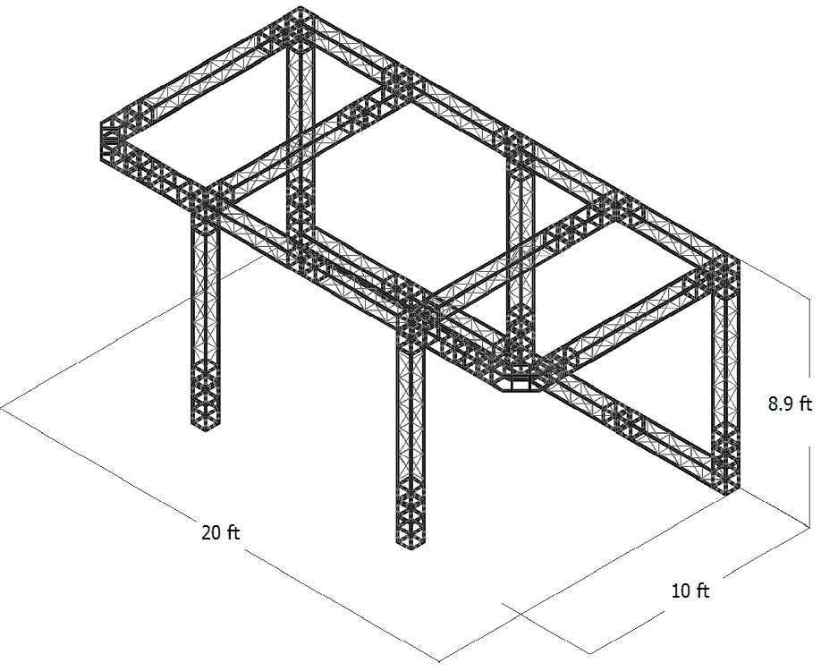 Trade Show Booth Trusses DJ Stage 20ftx10ftx8.9ft Metal Black Truss box ...