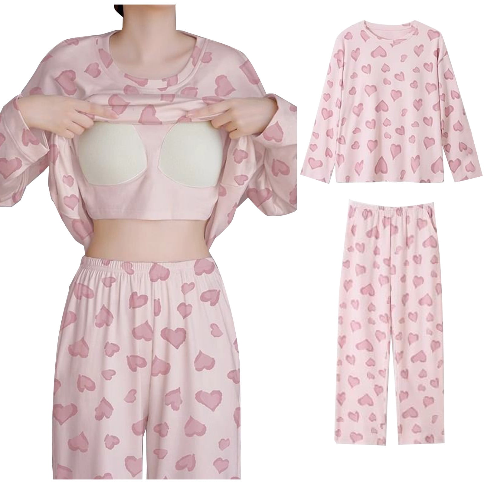 Click here for Cfhntfmh Womens Built In Bra Pajamas Sets Casual L... prices