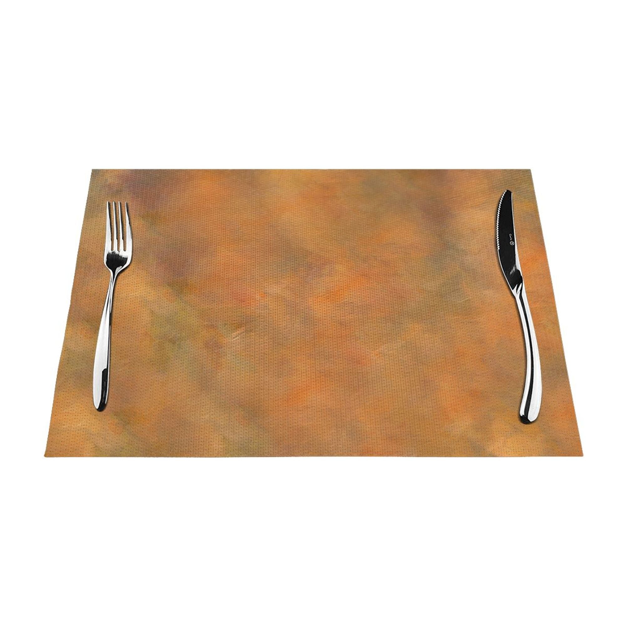 YFYANG Washable Heat-Resistant Placemats, 70% PVC/30% Polyester, Orange ...