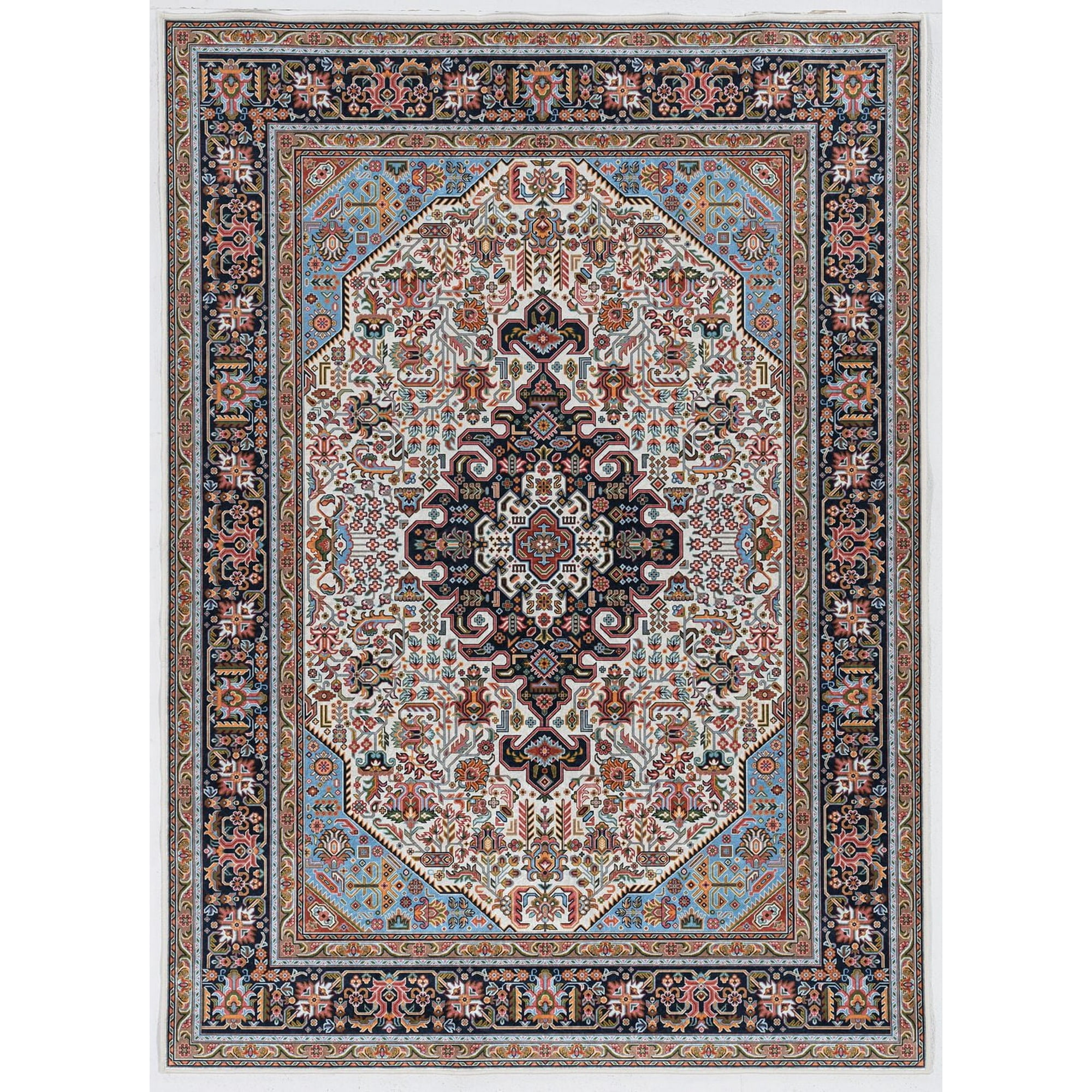 Click here for Linon Emerald Milton Red & Blue 5 X 7 Area Rug 2 F... prices