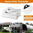 10*16ft Heavy Duty 20 Mil Tarp Cover White Poly Tarpaulin Tarpaulin ...