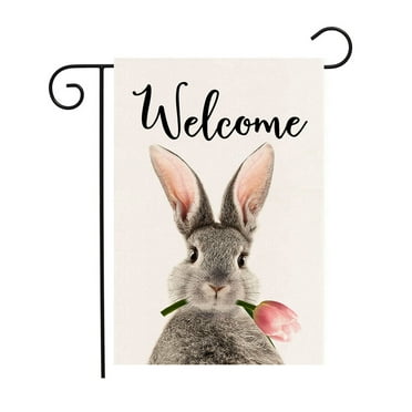 Toland Home Garden Vintage Easter Bunny Easter Flag Double Sided 12x18 ...