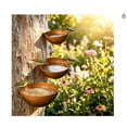 Outdoor 3 Pieces Metal Rain Catcher Garden Stake Rust Finish Insect ...