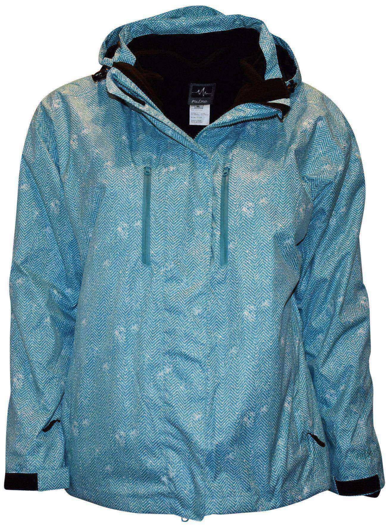 Pulse Women's Plus Extended Size 3in1 Zig Zag Boundary Snow Ski Jacket ...
