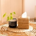 2 Pack Natural Rattan Square Tissue Box Cover, Handwoven Wicker Holder ...