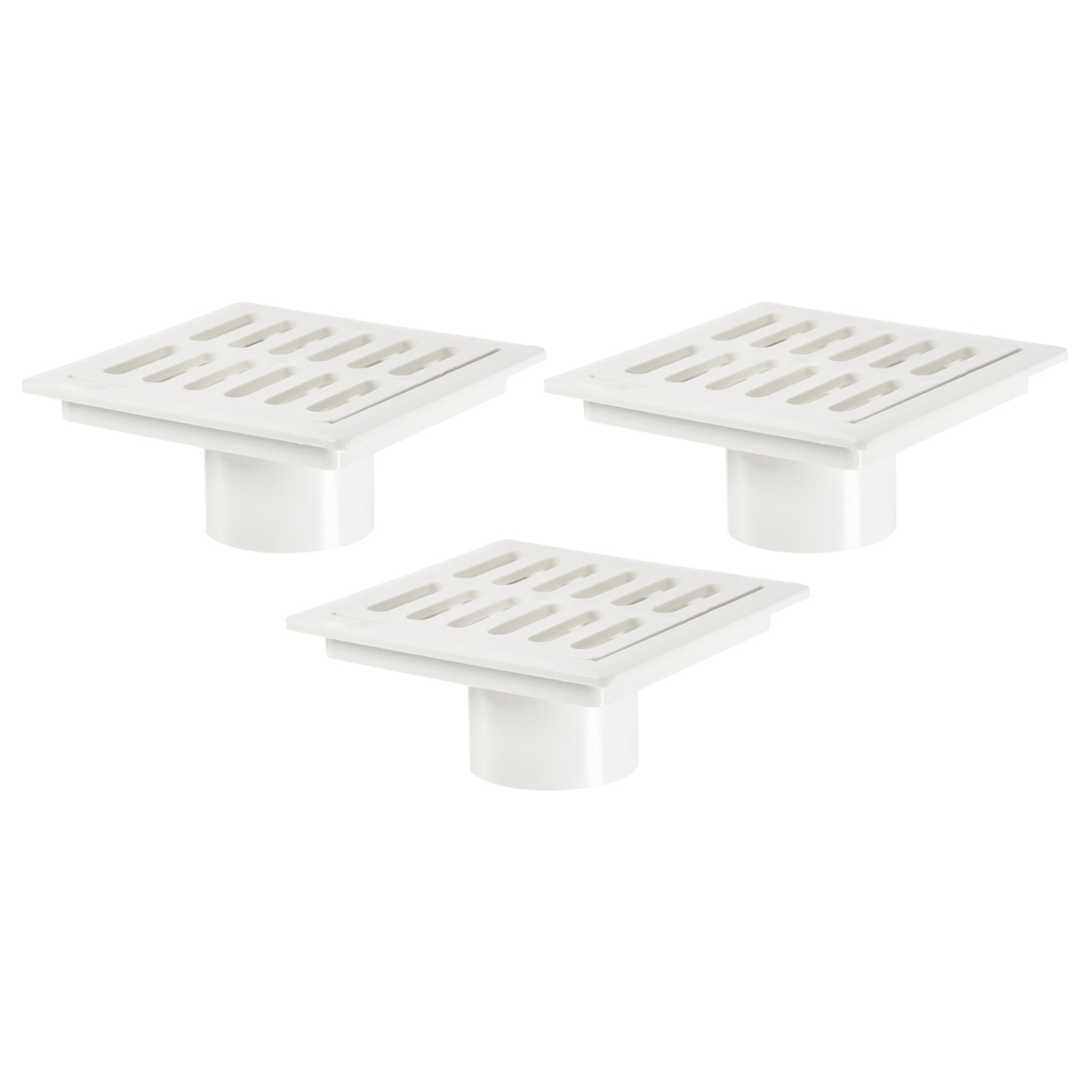 Uxcell 3.86" PVC Square Floor Drain with Hair Strainer Removable Cover ...