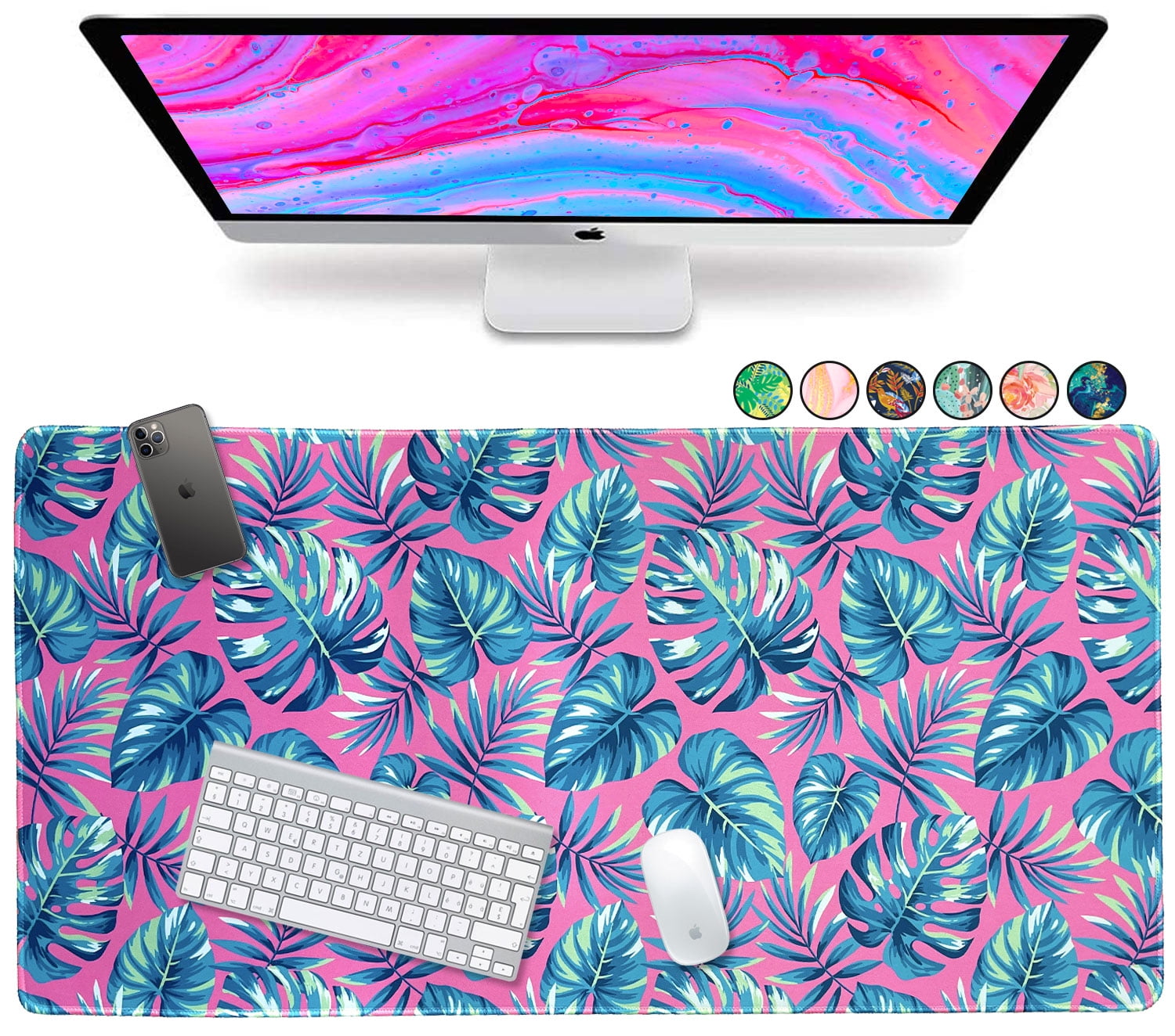 French Koko Large Mouse Pad Long Desk Mat Keyboard Pad Protector Pretty ...