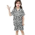 Girls Pajamas 3Pcs Button Down Pjs Short Sleeve Top Shorts & Long Pants ...