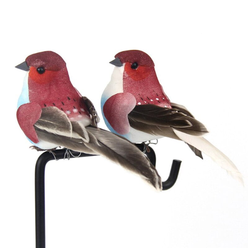 Fuwaxung White Feather Curly Bird White Bird Faux Foam Feather Dove ...