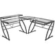 Z-Line Feliz Glass L-Shaped Desk - Black - Walmart.com