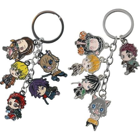 Heytea Demon Slayer Charm keychain Set Novelty Cool Anime Manga Figure ...