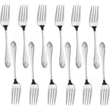 Spode Blue Italian Collection Pastry Forks, Set of Six, Stainless Steel ...