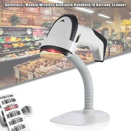 Automatic/ Manual Wireless Handheld 1D Barcode Scanner Reader Supports ...
