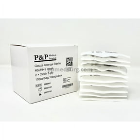 McKesson Sterile Cotton Wound Dressings 2x2 Inch, 8-Ply Gauze Sponges ...