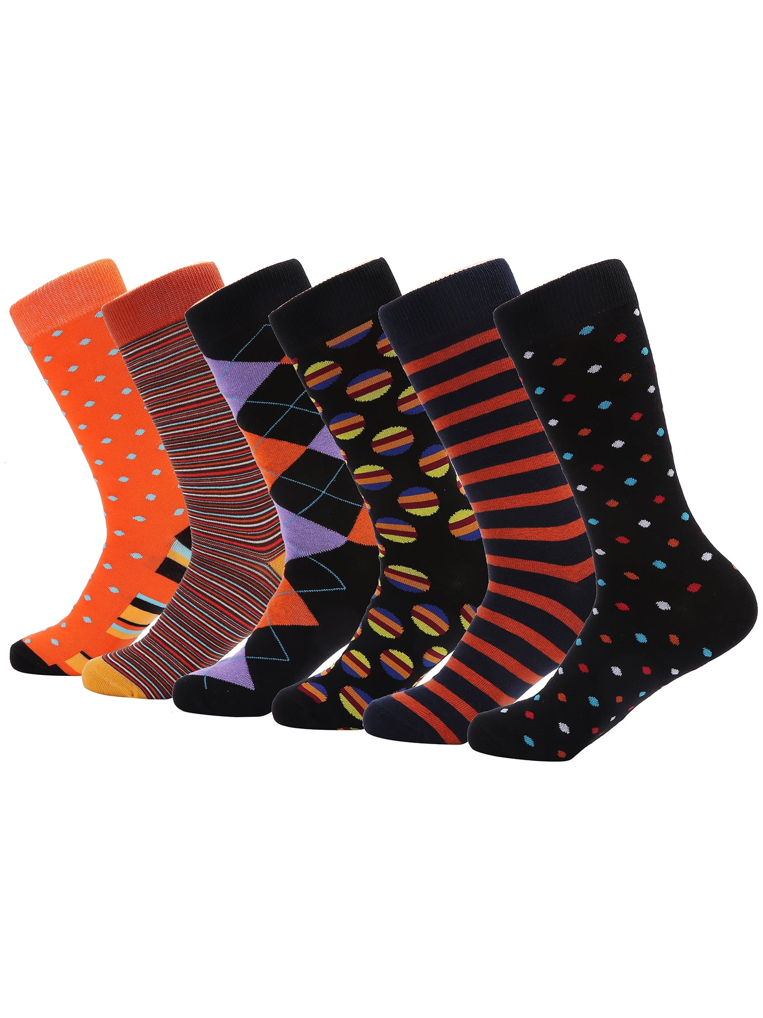 Men's Retro Collection Dress Socks 6 Pack - Walmart.com