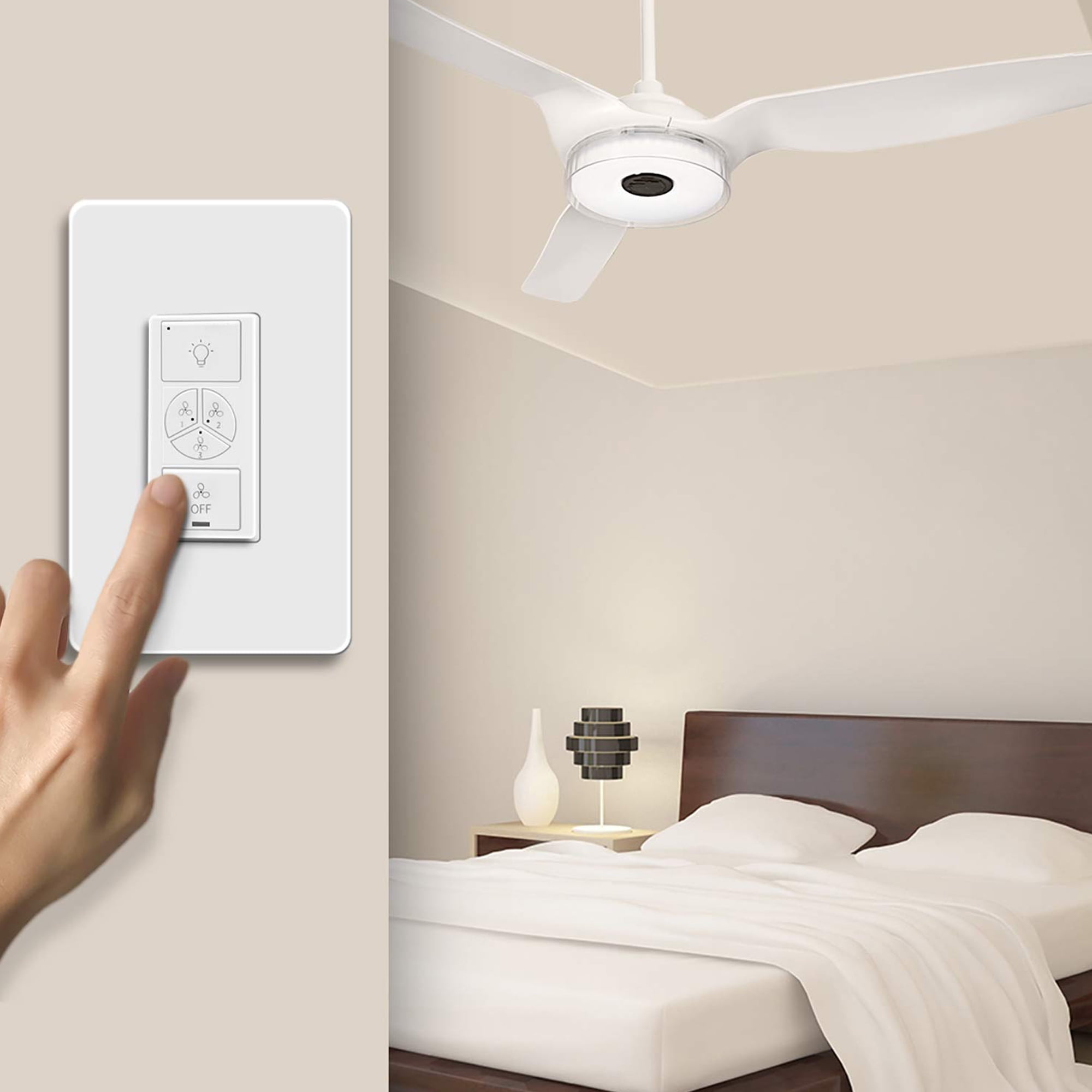 Smart Switch Replace any AC Ceiling Fans Old Wall Control 2 in 1 Fan ...