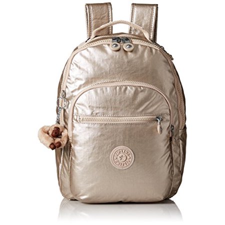 Kipling Womens Seoul Backpack, Sparkly Gold, 10" L x 13.75" H 4.5" D ...