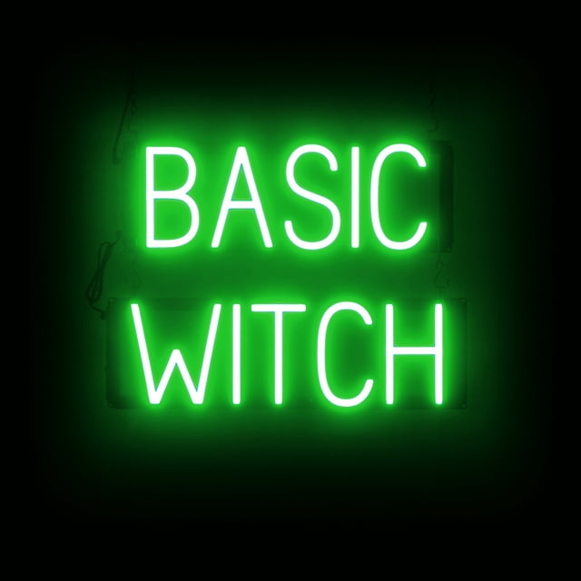 SpellBrite BASIC WITCH LED Sign for Business. 20.1" x 15" Green BASIC ...