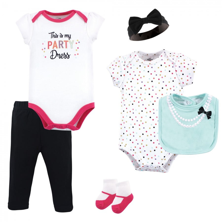 Little Treasure Baby Girl Layette 6-Piece Set, Party Dress, 3-6 Months ...