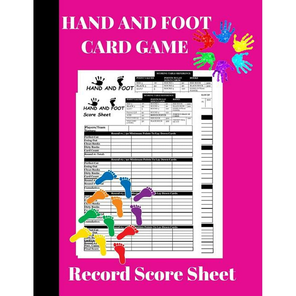 Hand And Foot Card Game Record Score Sheet A Pink Canasta Style Large hand-and-foot-card-game-record-score-sheet-a-pink-canasta-style-large