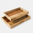 Mela Artisans Handcrafted Wooden Serving Tray, Natural | Set of 2 ...
