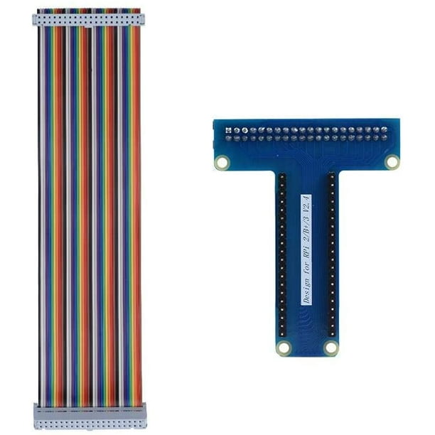 40Pin Female to Female GPIO Cable + T Type GPIO Extension Board, for ...