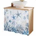 Blue Coastal Cabinet Curtains 35"W x 35"L, Summer Watercolor Starfish ...