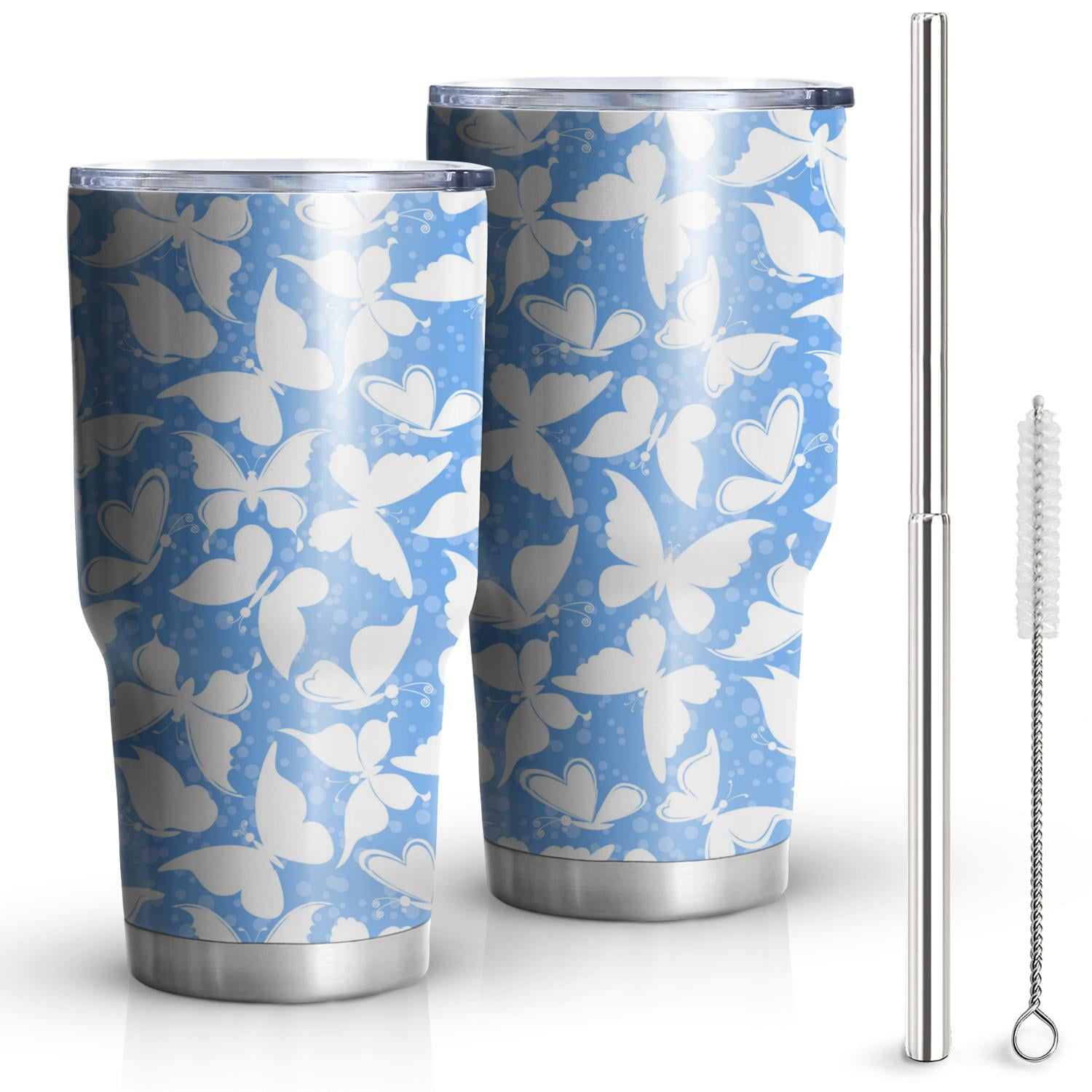 Butterfly Tumbler with Lid and Straw- Butterfly Gifts for Women ...