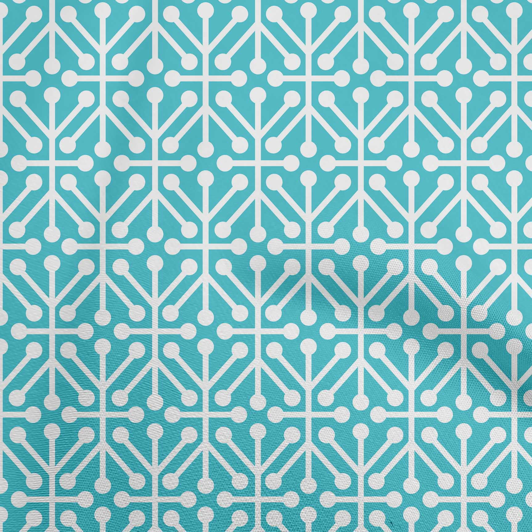 oneOone Cotton Poplin Turquoise Blue Fabric Geometric Quilting Supplies ...