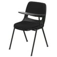 Emma + Oliver Black Padded Ergonomic Shell Chair with Left Handed Flip ...