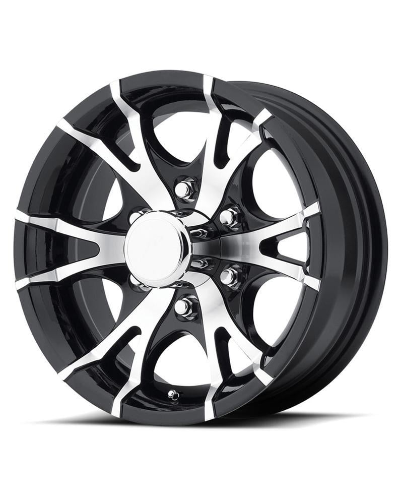 15X6 6-Lug on 5.5" Aluminum T07 Trailer Wheel - Black - T07-56655BM ...