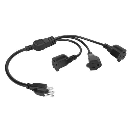 3 Way Power Splitter Cord, 16AWG 1 To 3 Outlet Power Splitter Cord ...