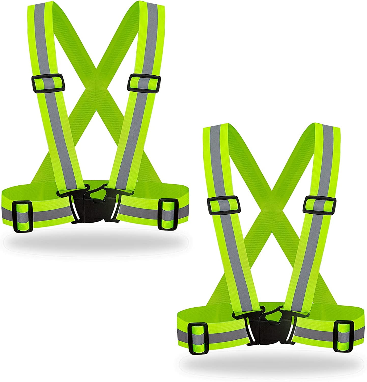 10 Pack Hi Vis Safety Vests - Adjustable Bright Neon Color High ...