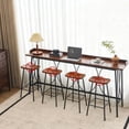 82.3 Inch Bar Table High Top Kitchen Counter Table Wood Brown Segmented ...