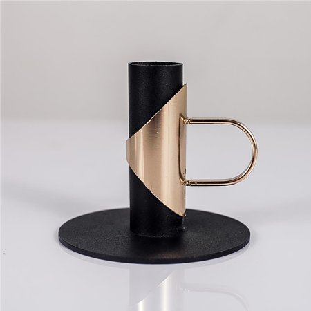 Design Sense Candle Holder Creative Metal Cutting Black Gold Wrought ...