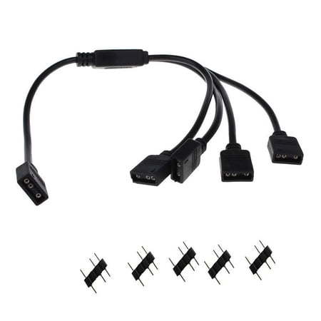 Fan Splitter RGB Splitter Cable 5V 3Pin Addressable RGB 1 to 4 Splitter ...