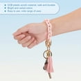 4 Pcs 4 Colors Chunky Chain Link Key Ring Leather Tassel Key Bracelets ...