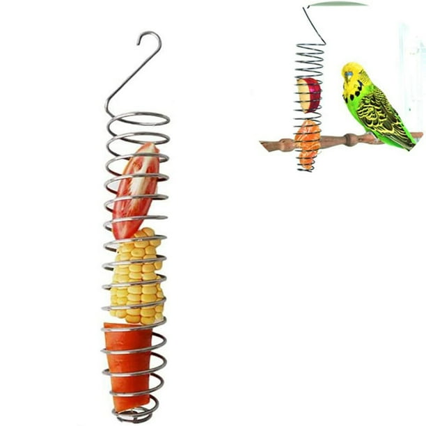 Stainless Steel Bird Fruit Vegetable Holder Bird Food Basket Skewers ...