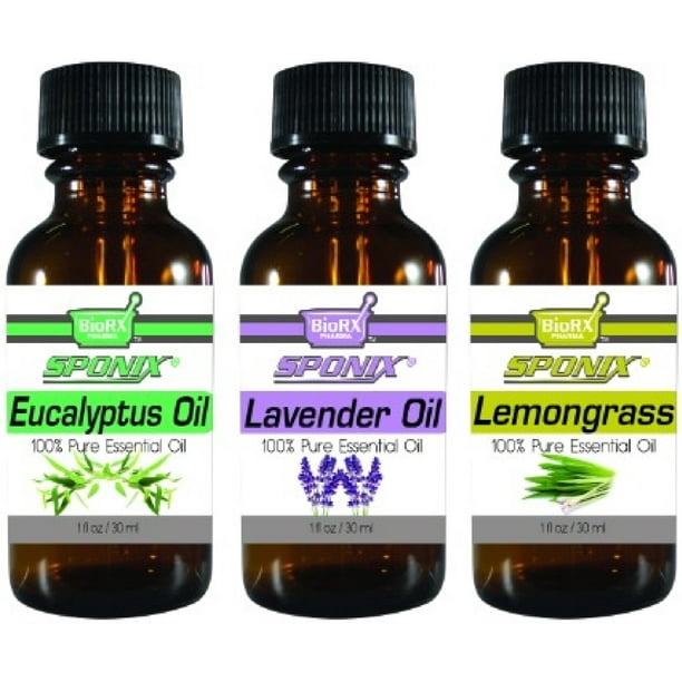 Essential Oil Gift Set of 3 Aromatherapy 30 mL / 1 Oz - Eucalyptus ...