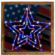 Lighted Flag Window Decoration