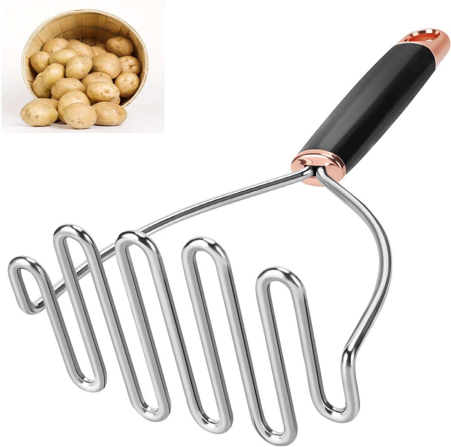 Potato Masher, Potato Masher Stainless Steel, Heavy Duty Mashed ...