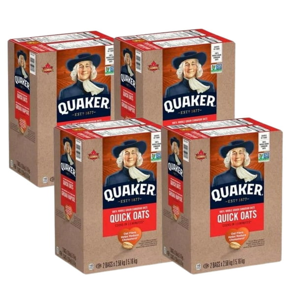 Quaker Quick Oats 1.5-Minute Oatmeal, Non GMO Project Verified, 2 × 2.58 kg (4/Case) - Walmart.ca