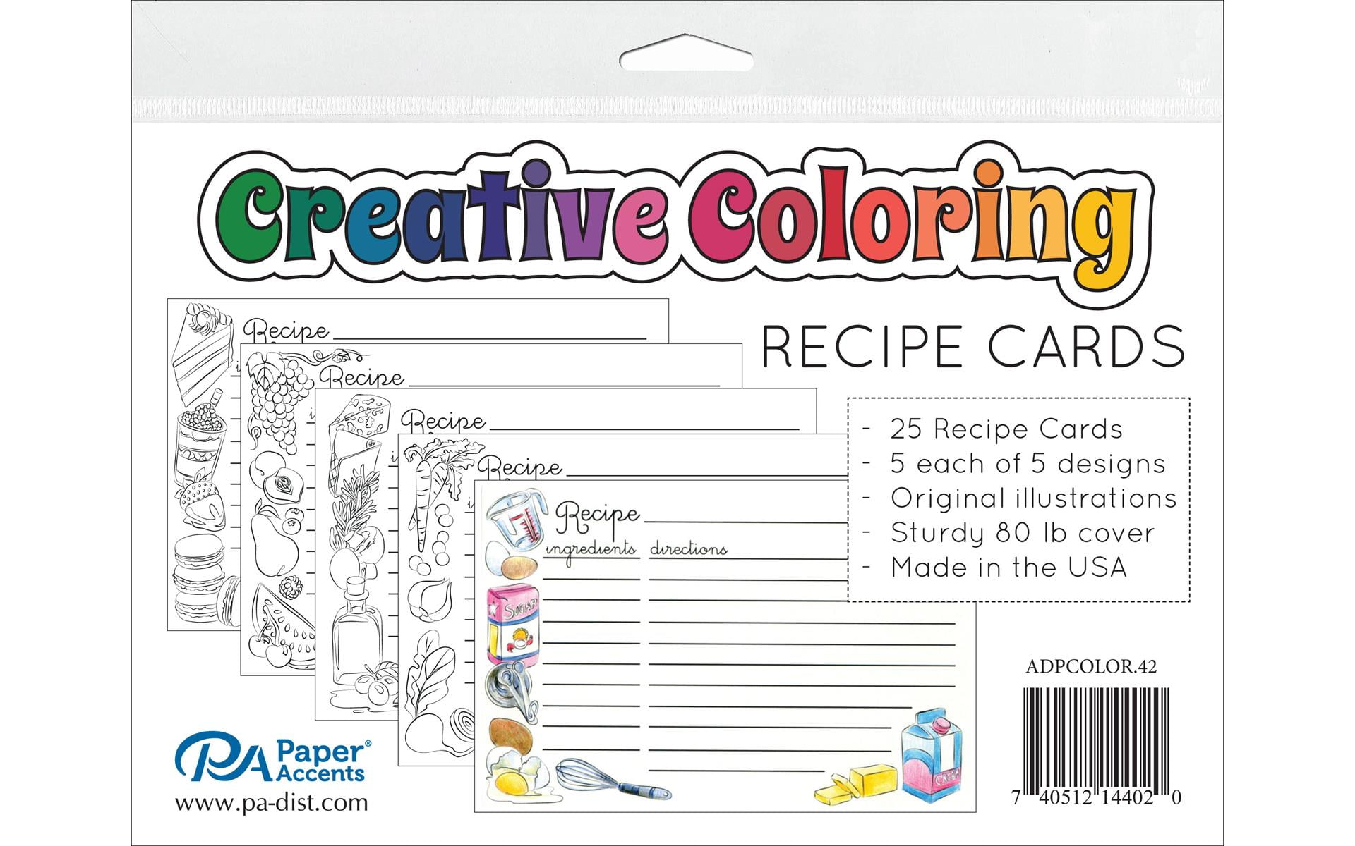 Creative Coloring Recipe Cards 4x6 25pc | Walmart Canada