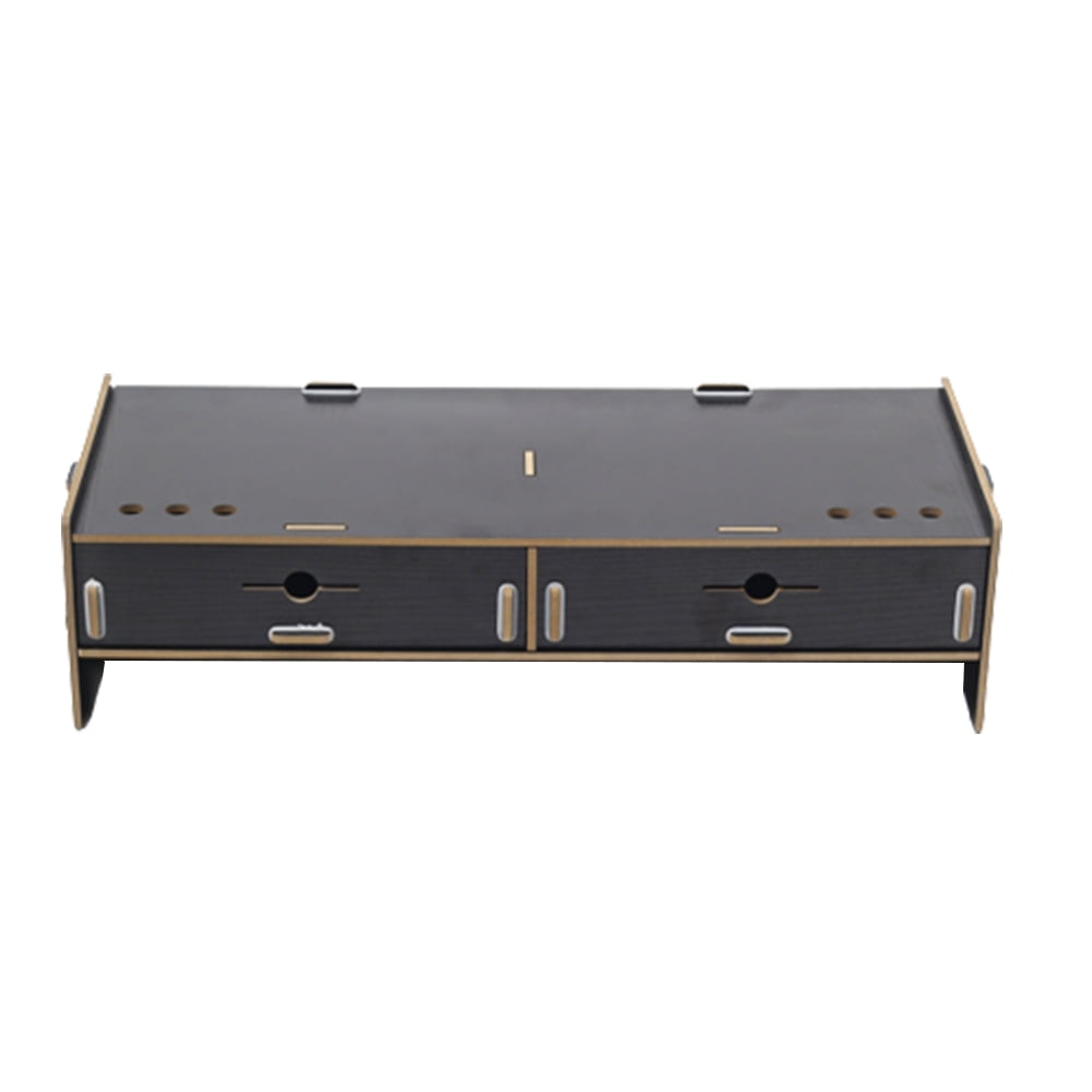 Muellery DIY Wood Monitor Riser Assembly Monitor Stand Drawers Computer ...