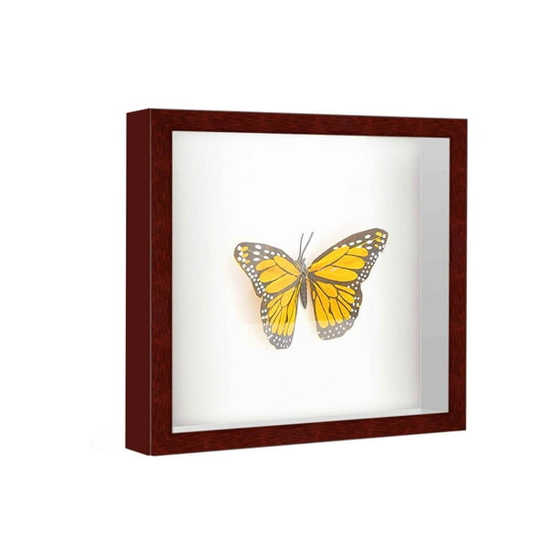 7x7 Shadow Box Frame Brown | 1.625 inches Deep Real Wood Traditional ...