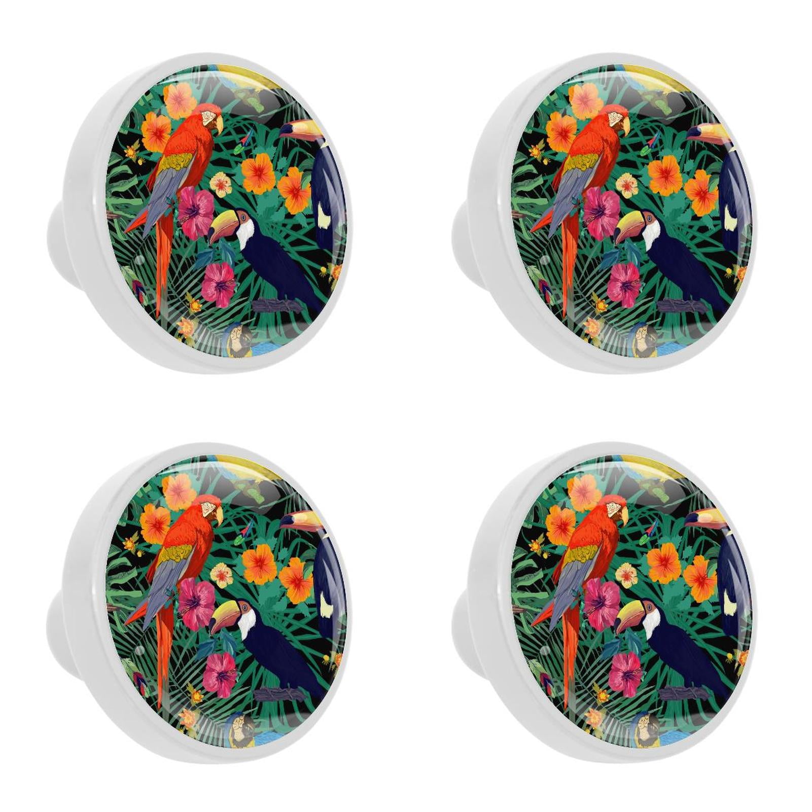 4 Pcs Parrot Knobs for Kitchen Cabinet Cupboard Dresser Bookcase Drawer ...