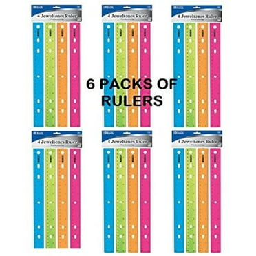 Bazic Plastic Jeweltones Color Ruler, 12 inches, 4 per Pack (3-Pack ...
